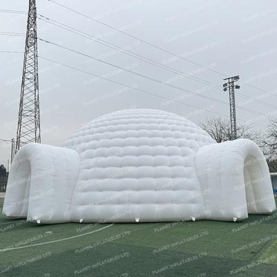 China Outdoor Portable LED Lighted Party Wedding Camping Tent Inflatable Igloo Tent for sale