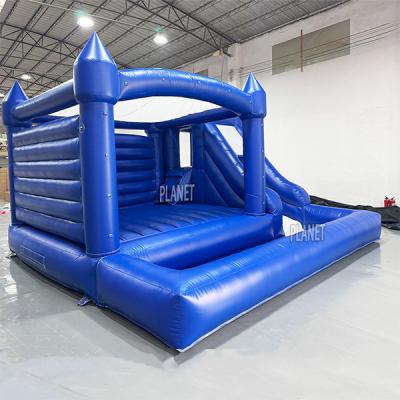 China Customized Event Jumping Bouncy Castle Commercial Blue Bounce House With Ball Pit for sale