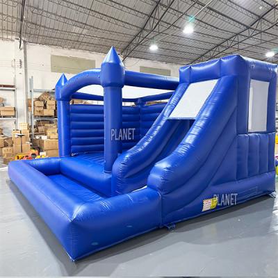 China Customized Event Jumping Bouncy Castle Commercial Blue Bounce House With Ball Pit for sale