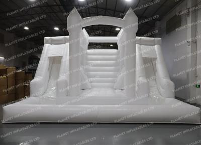 China Outdoor and Indoor Jumping Castle White Bouncy House Inflatable Bounce House with Double Slide and Ball Pit for sale