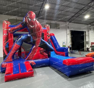 중국 상업용 파티 렌탈 바운서 풍선 바운스 하우스 스파이더맨 슬라이드 포함 판매용