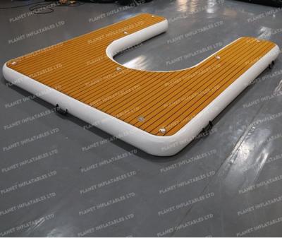 China Sun Bathing Floating Swim Air Raft Yacht Inflatable Water Jetski Dock Inflatable Yacht Dock for sale