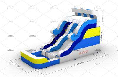 China Home Party Event Use Large Water Play Structure Inflatable Slip and Water Slide with Pool for sale