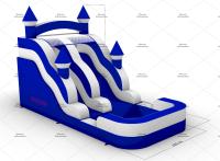 China Mini Inflatable Water Slide with Dual Lane 6x2.85x3.8m PVC Tarpaulin for Home Backyard for sale