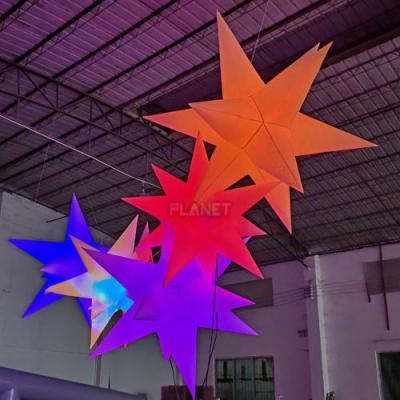 China Party Decoration Colorful Inflatable LED Star Nightclub Ceiling Hanging Lighting Nightclub Inflatable LED Star for sale