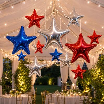 China Mirror Stars Inflatable Christmas Ornaments Large PVC Inflatable Mirror Star Balloons for Party Event Decoration for sale