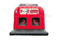 China Super Explorer Inflatable Obstacle Course 25m x 5m Red Commercial Grade with Double Stitching for sale