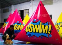 China Customized Triangular Inflatable Marker Buoy with D Rings 0.6mm PVC CE Certified for sale