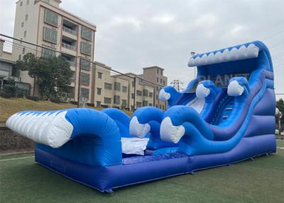 China 0.55mm PVC Backyard 15ft Inflatable Water Slides With Pool for sale