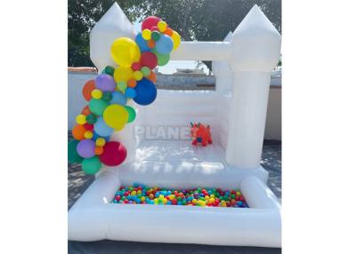China PVC Inflatable Small White Bouncy Toddlers Bounce Castle House With Ball Pool For Event for sale