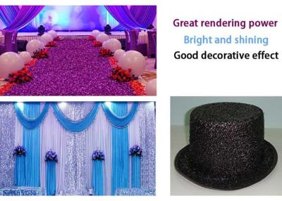 中国 80gsm Paillette Metal Polyester Knitted Fabric Wedding Christmas Stage Decoration 販売のため