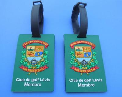 China El bolso suave personalizado de la caída del viaje del PVC del miembro 3D de Club De Golf Levis marca con etiqueta/las etiquetas de la tarjeta de presentación para el acontecimiento grande del club en venta