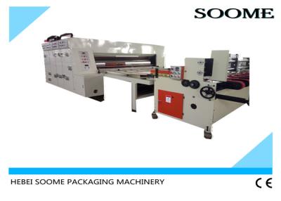 China Rotary Flexo Printer Slotter Die Cutter , Printing Slotting Die Cutting Machine Speed 80Pcs / Min. for sale