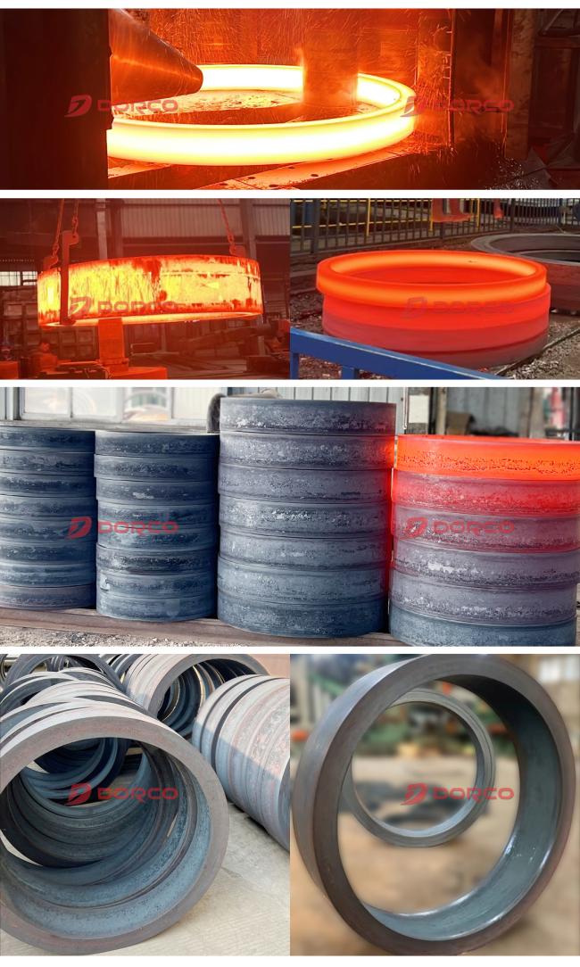 Large seamless ring component produced by the rolling machine