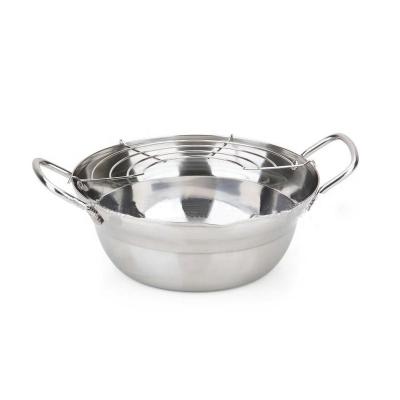 China Japanese Style Mini Fryer Tempura Pot Fryer Household Stainless Steel Stocked Non-Stick Induction Cooker For Kitchen for sale