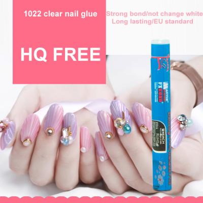 China 1.5g HQ free(below 200PPM) clear Nail glue nail art for stick fake nail for sale