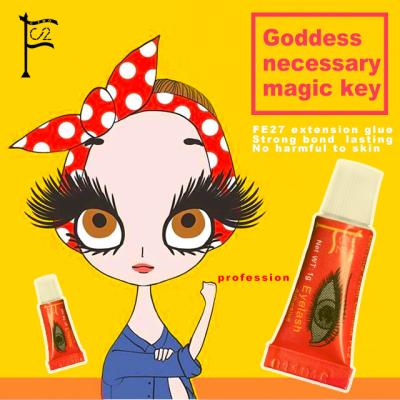 China FC2 1g 6#FE27 black low odor medical grade individual waterproof eyelash extension glue for sale