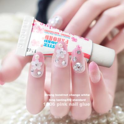 China 1g pink  Nail glue liquid cyanoacrylate nail art for fake nail for sale