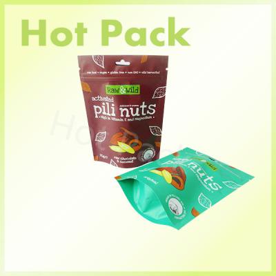 China Organical Activated Raw / Wild Pili Nuts Foil Stand up Bag With Zipper for sale