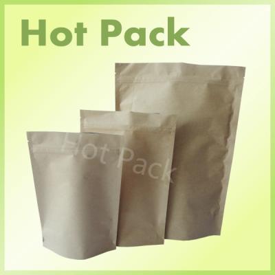 China Kraft Aluminum Foil Lined Resealable Snack Stand up Zipper Pouch for sale
