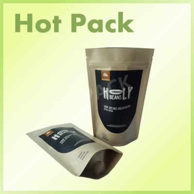 China Coffee Brown Stand Up Kraft Paper Bag For Tea Food Bag Packaging for sale