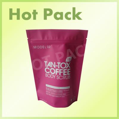 China Tan - Tox Coffee Body Scrob Laminated Stand Up Resealable Pouch With Ziplock for sale
