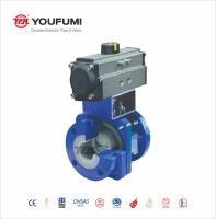 China PTFE/PFA/FEP/PP DN80 PN16 Lined Pneumatic V-Type Adjusting Ball Valve for sale