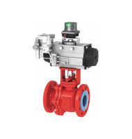 China CF8M PFA Lined Ball Valve Silicon Casting Material With Pneumatic Actuator for sale