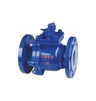 China Casting PFA Lined Ball Valve Full Lined PN16 DN65 With WCB Body Material for sale