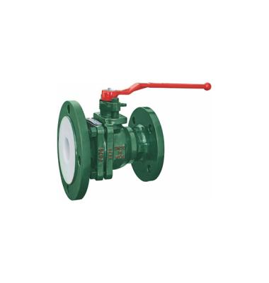 China Rf Van een flens voorzien PFA Gevoerd Kogelklep SUS304 80A PTFE Gevoerd het Raffineren Gebruik Te koop