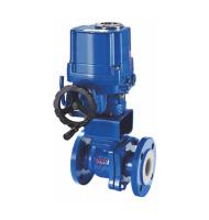 China PFA Lined Ball Valve 4Inch 150LBS with Pneumatic Operator for Chlor Alkali for sale