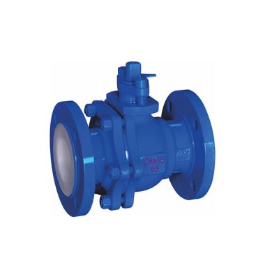 Cina PTEF/FEP/PP/PFA ha allineato la valvola a sfera nuda del cuscinetto di montaggio del quadrato dell'asse di 2.5Inch 150# per il medium chimico in vendita