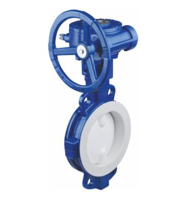 China O manual padrão da válvula de borboleta JIS10K de WCB CF8M PTFE Seat operou-se à venda