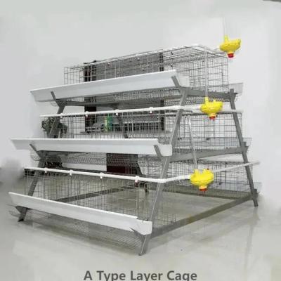 China Heavy Duty Galvanized Automated Layer Cages Egg Chicken Cage A Style Custom Size for sale