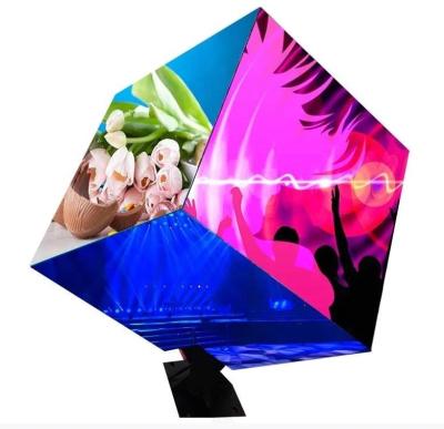 China P2.5 Custom Size Full Color Indoor Outdoor HD 3D Led Cube 5 Sides Magic Square Creative Cube Led Display Waterproof for sale