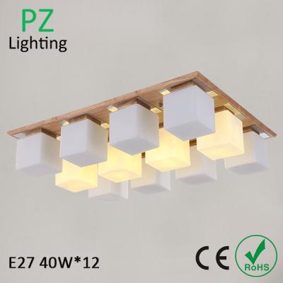 China Remote control modern ceiling lamp wood ceiling lamp ceiling lighting E27 12x40w LED bulb for sale