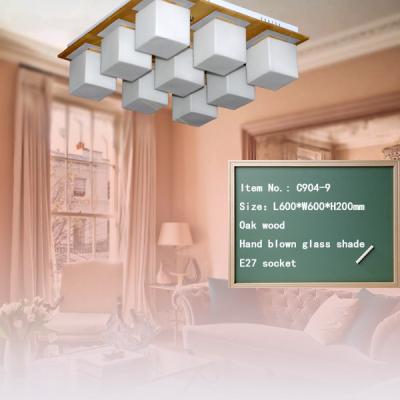 China 2014 hot sell Suspended decorative square wooden ceiling lighting with remote control for sale