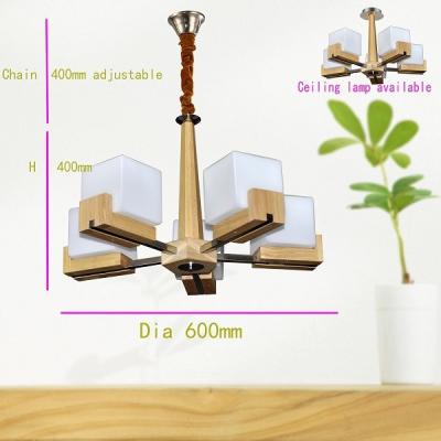 China Wooden pendant lamp,wooden ceiling lamp,5 heads Oak wood lighting fixtures for household for sale