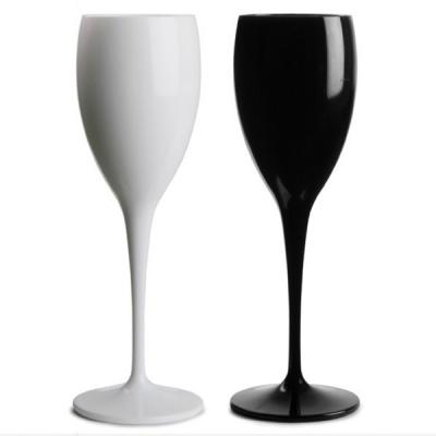 China White and Black Color Unbreakable Wine Glasses/ Champagne Flutes for sale