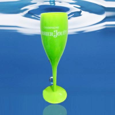 China Resuable and Unbreakable Plastic Champagne glasses for Champagne Flutes with Green Color for sale