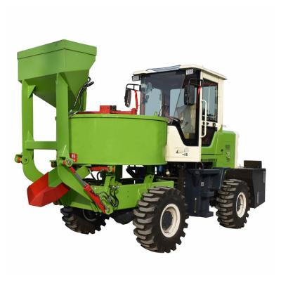 Cina Portable Front Flat Mouth Automatic Cement Self Loading Soil Mud Hopper Bagging Industrial Powder Mixer Concrete Mixing Machine in vendita