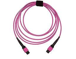 China Multimode MPO Fiber Optic Patch Cord Jumper 12 Fiber LSZH Jacket Multicolored for sale