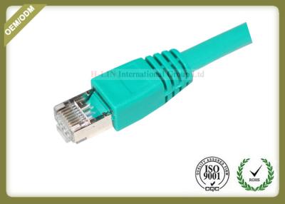 China 4 Pair STP Cat6 Shielded Network Cable Green 550 MHz Patch Lead for sale