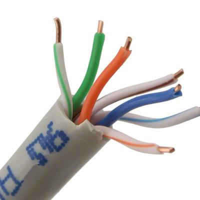 China Bare Copper Network Fiber Cable Solid 4 Pair Cat5e UTP Orange 305m for sale