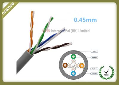 China LSZH Cat5e U/UTP Solid Copper Network Cable 4x2x0.48mm Indoor Installation for sale