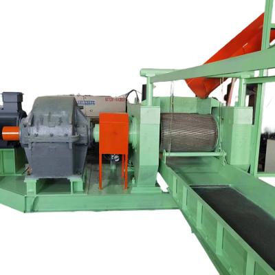 China Double Roller Tire Block Crusher With Water Circulation Cooling Process Tire Blocks Into Rubber Particles. for sale