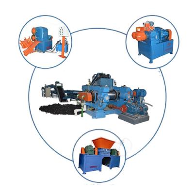 China Double Roller Tire Block Crusher With Water Circulation Cooling Process Tire Blocks Into Rubber Particles. for sale