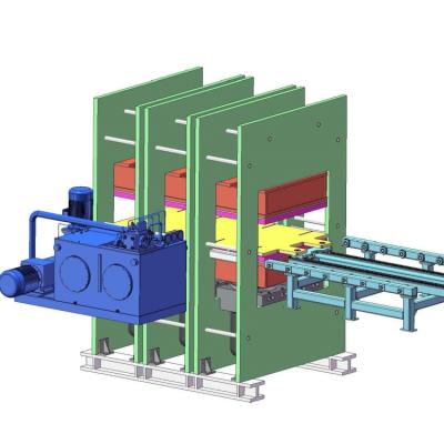 Китай Теплообменник с резиновой уплотнительной лентой Плоская вулканизирующая машина - двойной рабочий слой - ручной горячий пресс для ввода и вывода формы продается
