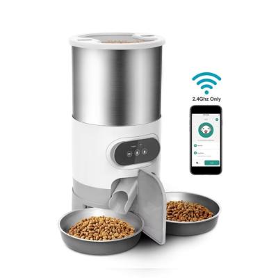 China 4.5L Automatic Pet Feeder Stainless Steel For Cats Dogs WiFi APP Control for sale
