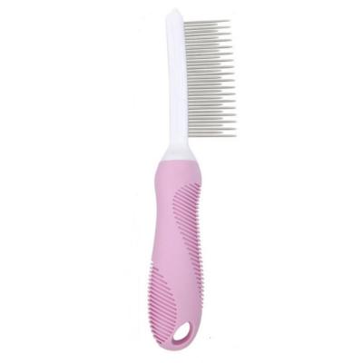 China Rounded Ends Stainless Steel Pet Comb Removing Tangles Knots Metal Needle Comb for sale